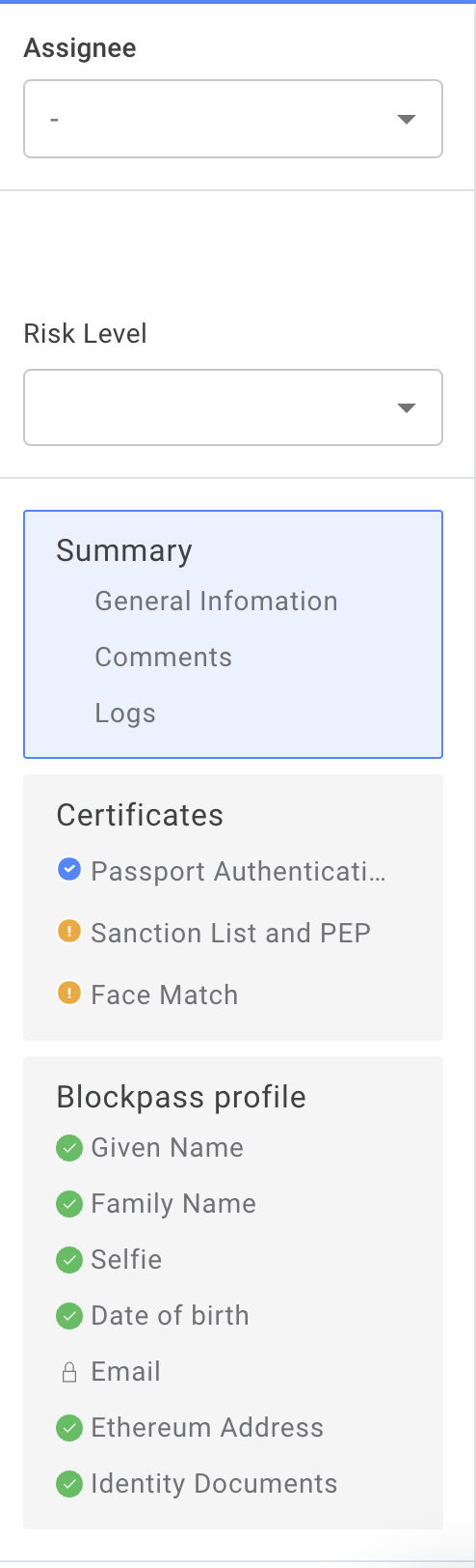 Exploring the User Profile in the Dashboard – Help | Blockpass Support
